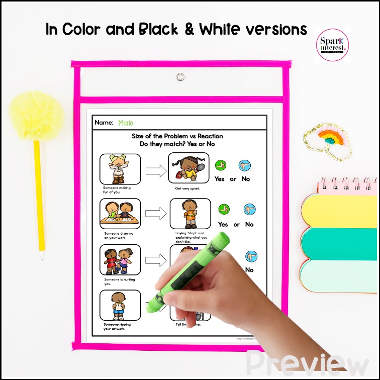 Big vs Small Problems Worksheets for Preschool & Kindergarten | Made By ...