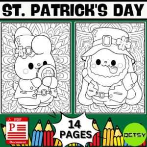 Saint Patrick's Day Coloring Pages: Mindfulness Coloring Sheets (Cute ...