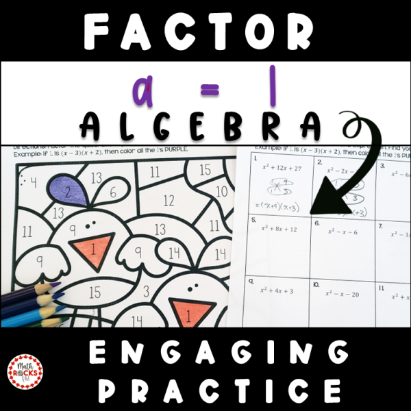 Easter Spring Quadratics Factor Simple Trinomials a Is 1 Color By Code ...