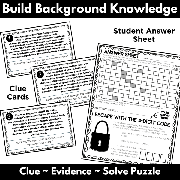 US Civil War Scavenger Hunt - Made By Teachers