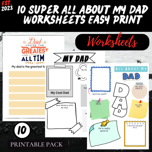 10 Super All About My Dad Worksheets Easy Print | Made By Teachers