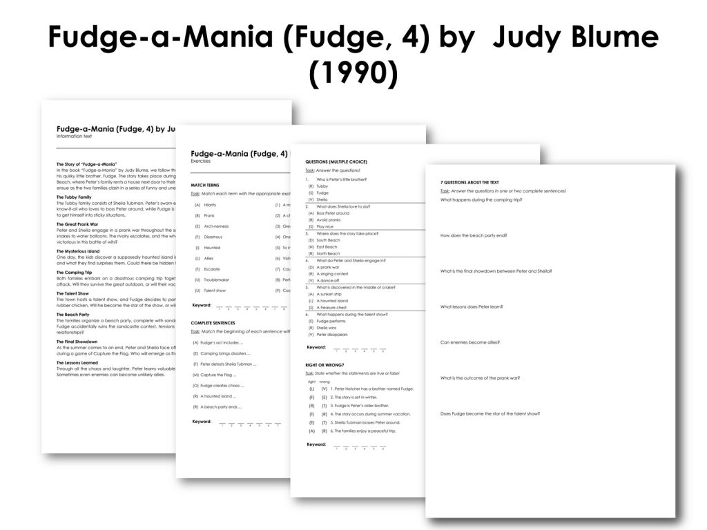 Fudge-a-Mania (Fudge, 4) by Judy Blume (1990) | Made By Teachers