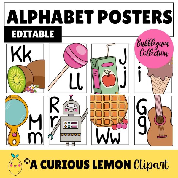 Alphabet Posters | Bubblegum Collection | Editable | Classroom Decor ...