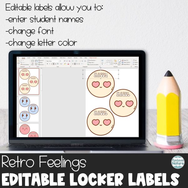 Retro Emotion Locker Labels or Cubby Tags - Editable Student Name Tags ...