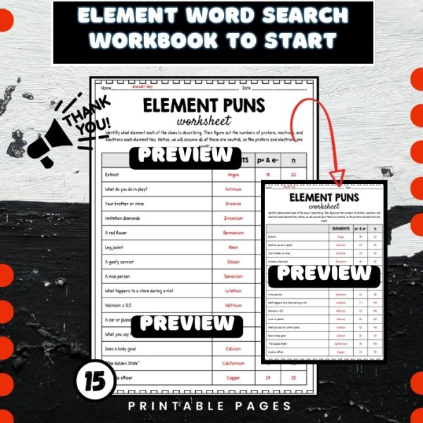 Element Word Search Worksheet | Made By Teachers
