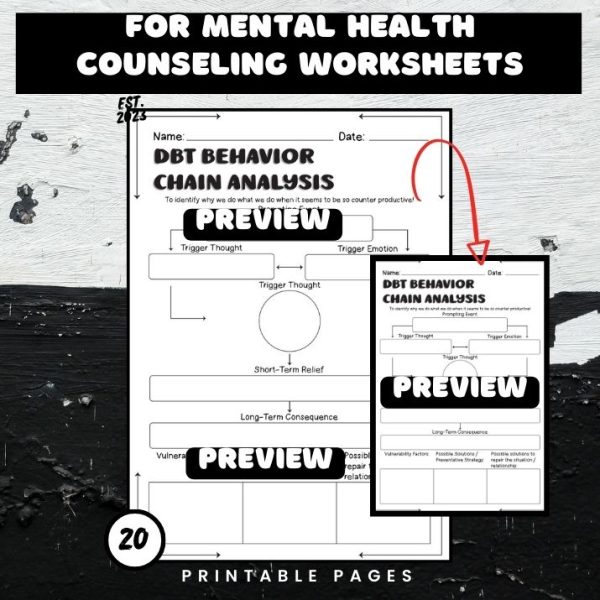 For Mental Health Counseling Worksheets - Made By Teachers