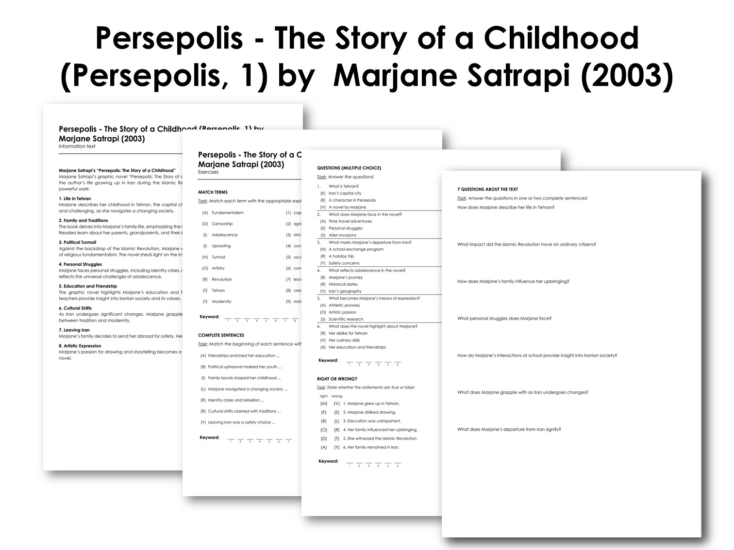 Persepolis - The Story of a Childhood (Persepolis, 1) by Marjane ...