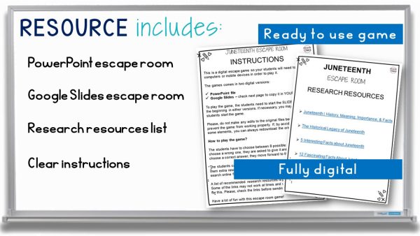 Juneteenth Digital Escape Room, Trivia Fact Research NO PREP Fun ELA ...