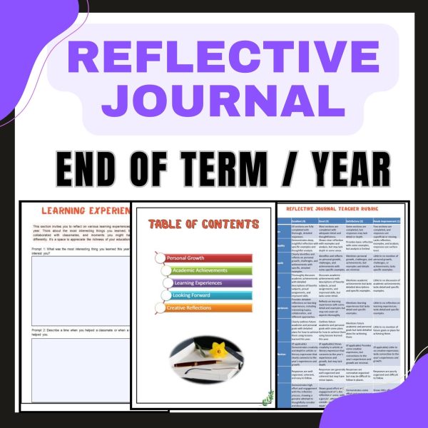 Reflective Writing Journal - End of Term / Year with both Dig and Print ...