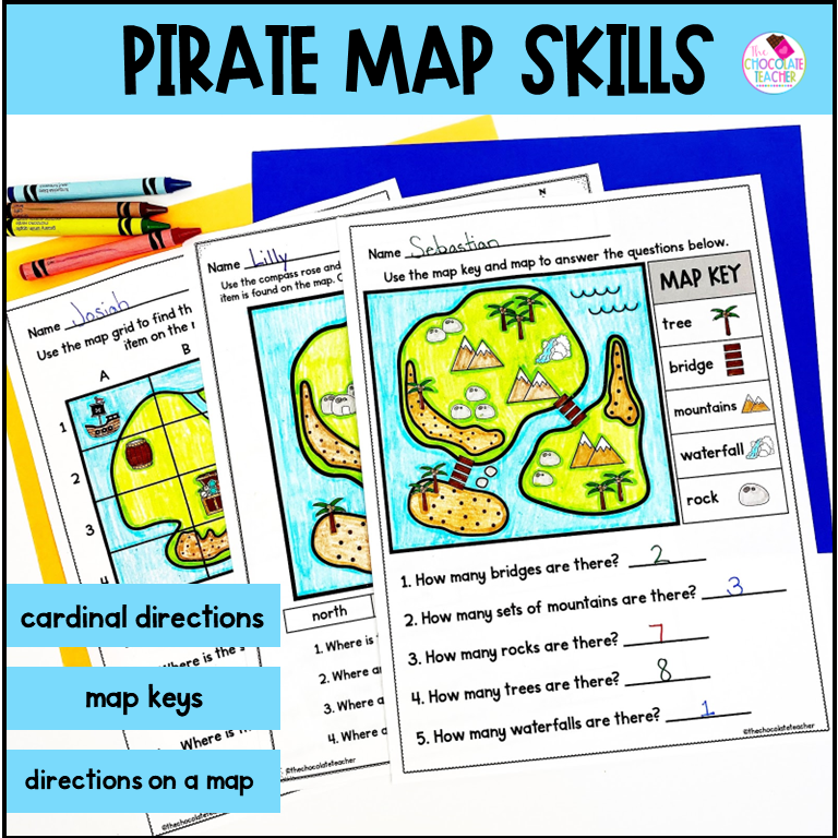 Map Skills - 1st Grade Social Studies - Pirate Craft | Made By Teachers