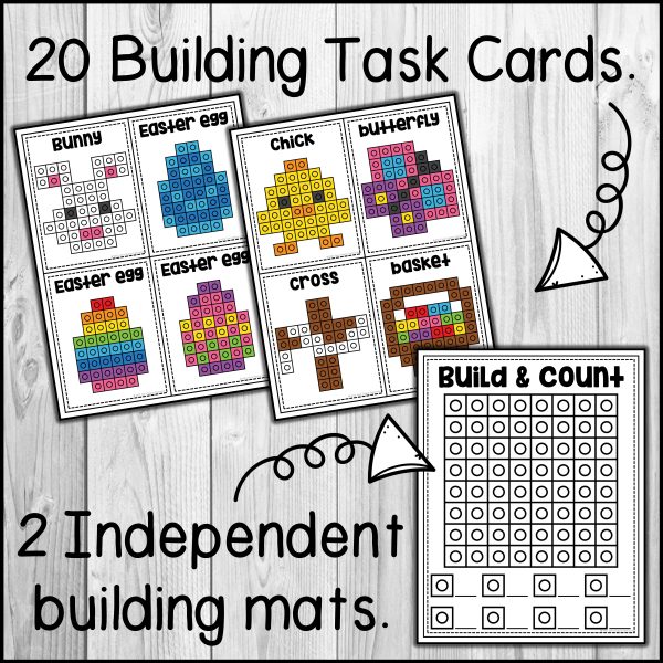 Easter Snap Cubes Activity Mats | Fine Motor Task Cards | Math Center ...