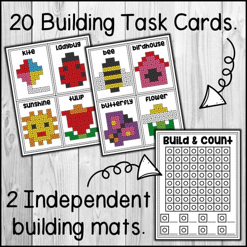 Spring Snap Cubes Activity Mats | Fine Motor Task Cards | Math Center ...