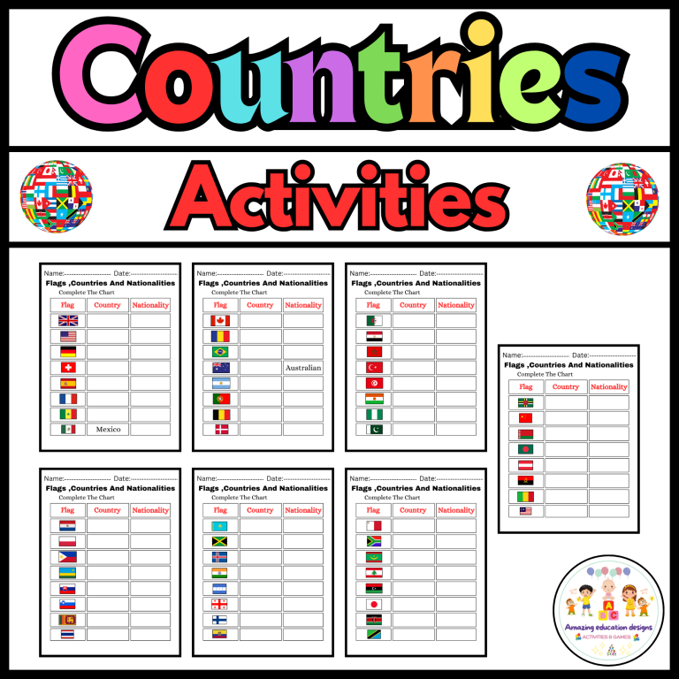 Activities Flags ,Countries And Nationalities Worksheets | Made By Teachers