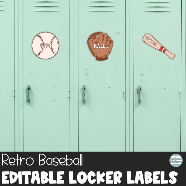 Retro Baseball Name Tags - Editable Locker Labels or Cubby Tags | Made ...