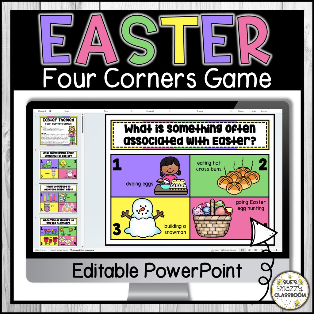 Easter Four Corners Game - Spring Brain Break & Conversation Starter ...
