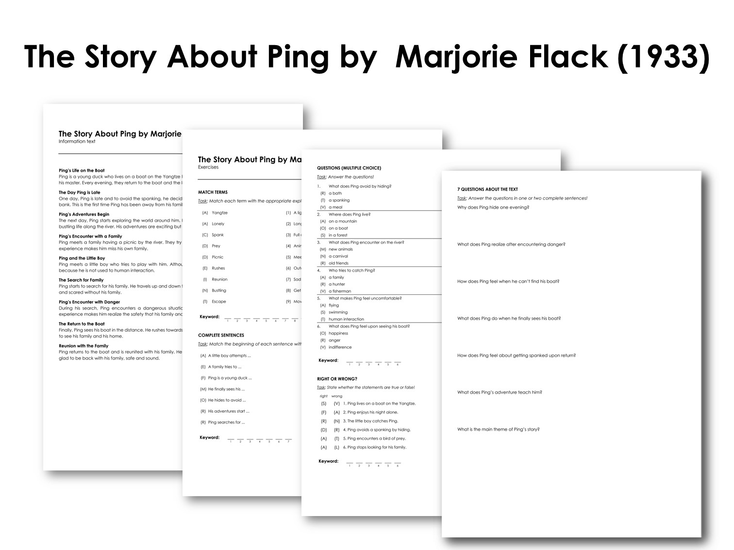 The Story About Ping by Marjorie Flack (1933) | Made By Teachers
