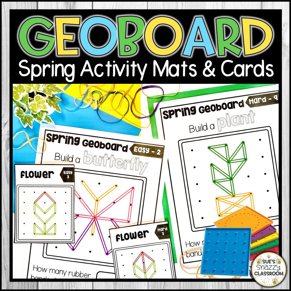 Spring Geoboard Task Cards and Activity Mats | Math and Shapes Center ...