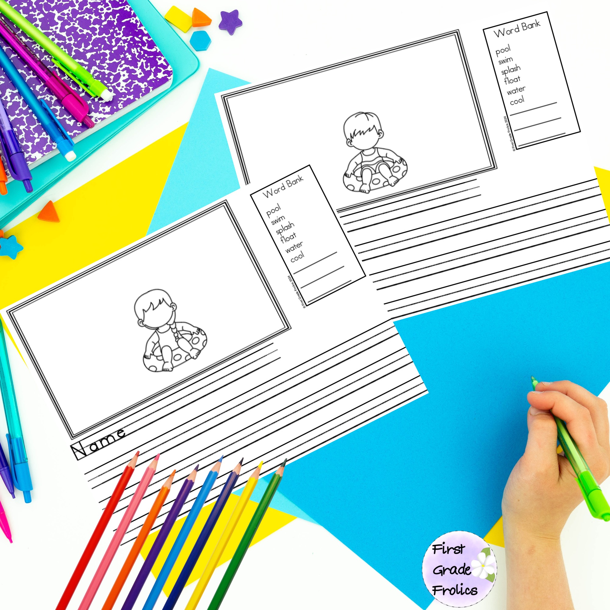Finish the Picture Summer Writing Prompt with Word Bank | Made By Teachers