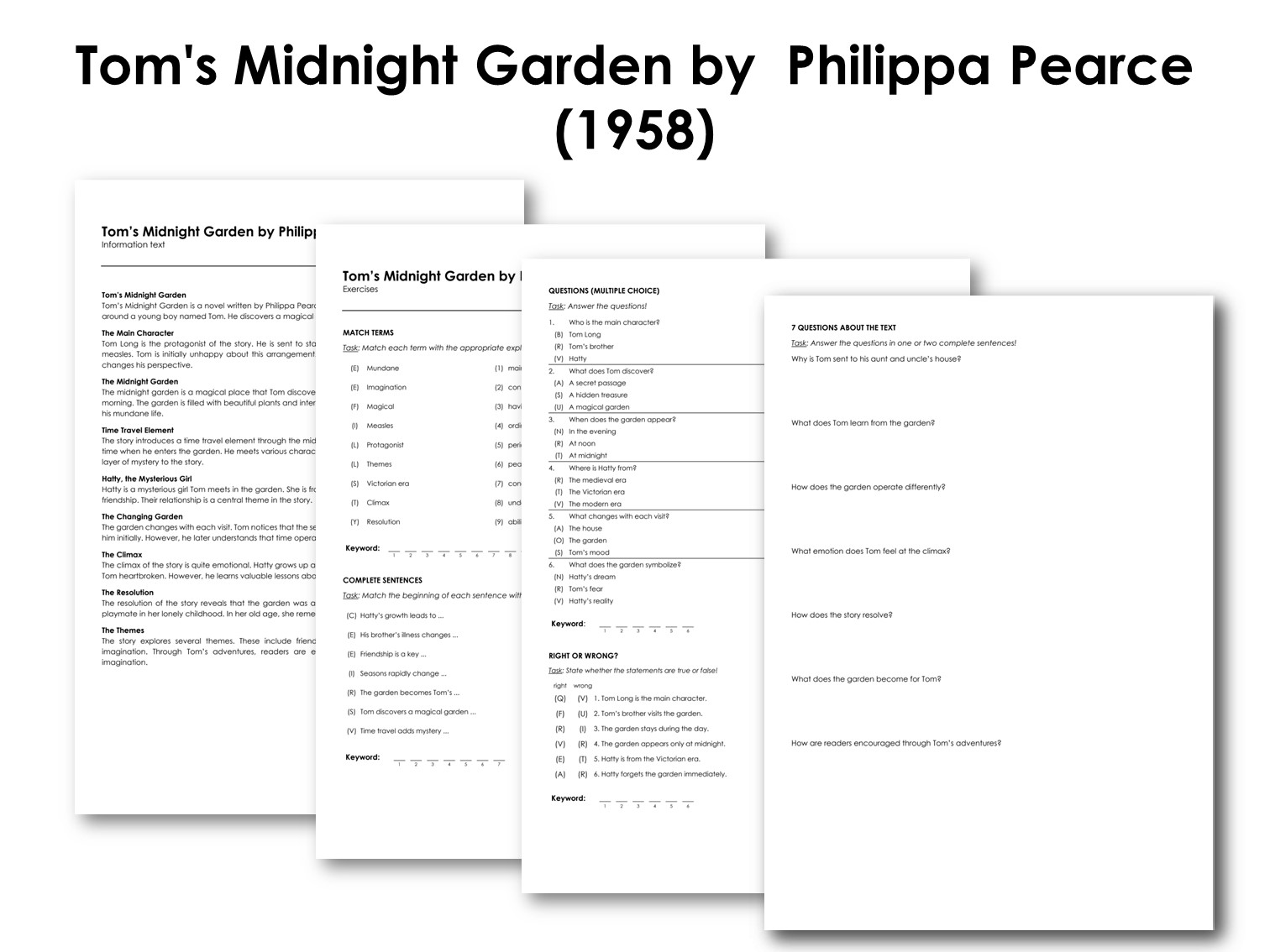 Tom's Midnight Garden by Philippa Pearce (1958) | Made By Teachers