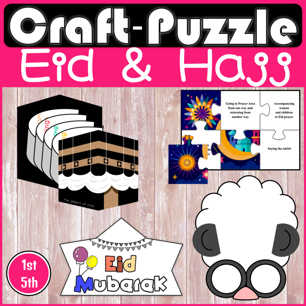 Eid al Adha, Hajj Craft & Puzzle: Crown Template & Cards Sunnah of Eid ...
