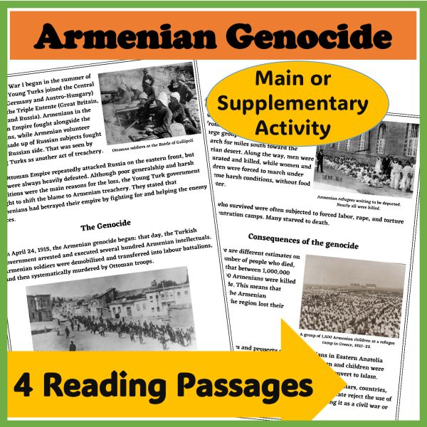 Armenian Genocide Reading Comprehension Passages and Questions | Made ...