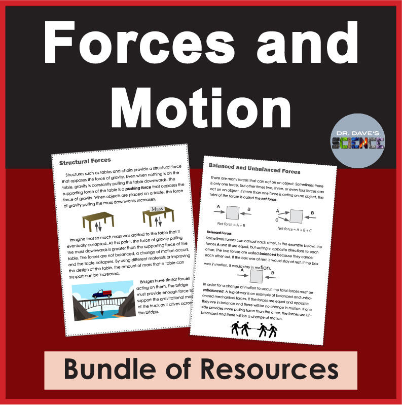 Force and Motion Activities, Balanced Unbalanced Forces Worksheets ...