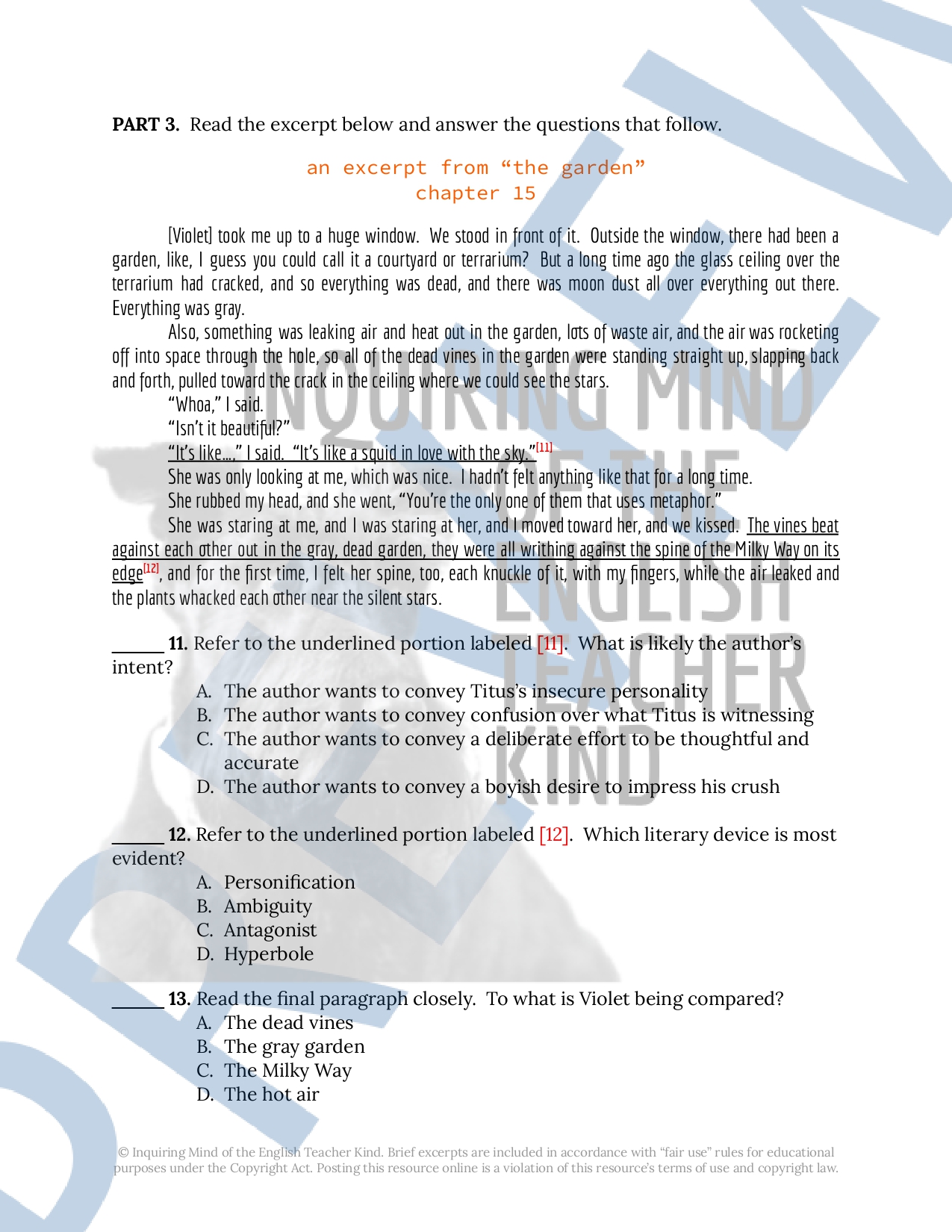 Feed by M.T. Anderson Chapters 1 through 16 Close Reading Analysis ...