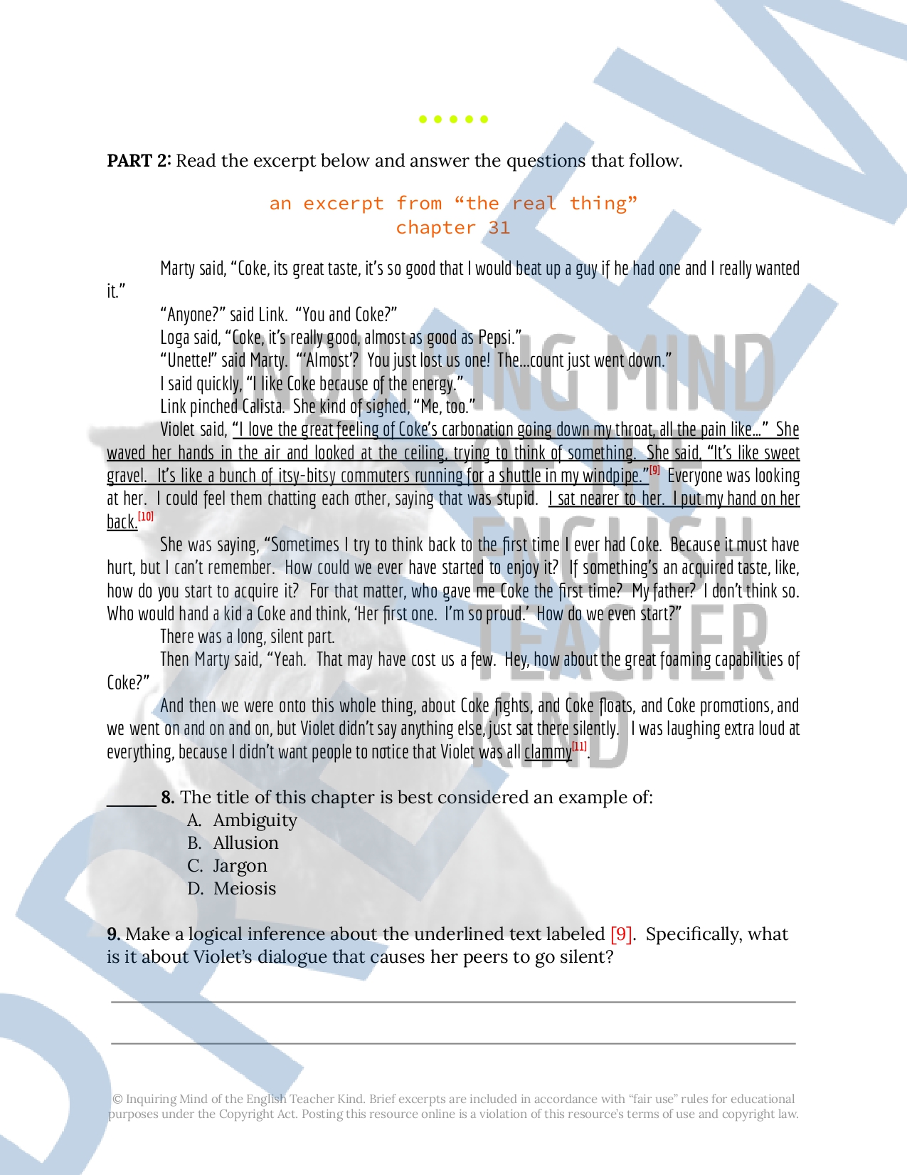 Feed by M.T. Anderson Chapters 30 through 37 Close Reading Analysis ...
