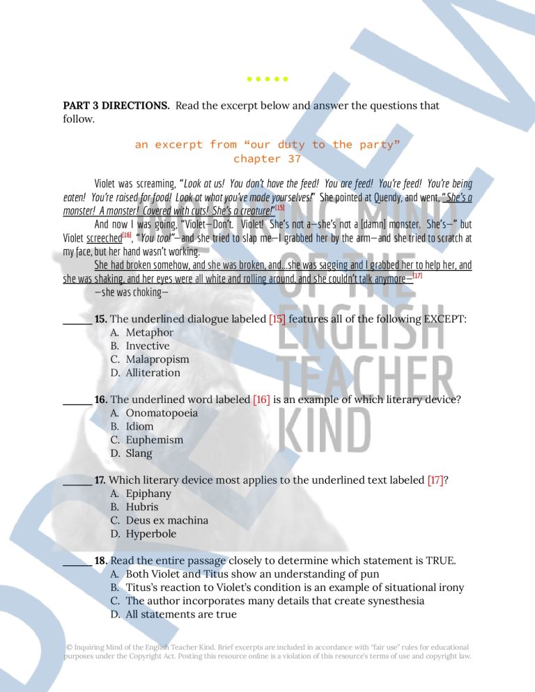Feed by M.T. Anderson Chapters 30 through 37 Close Reading Analysis ...