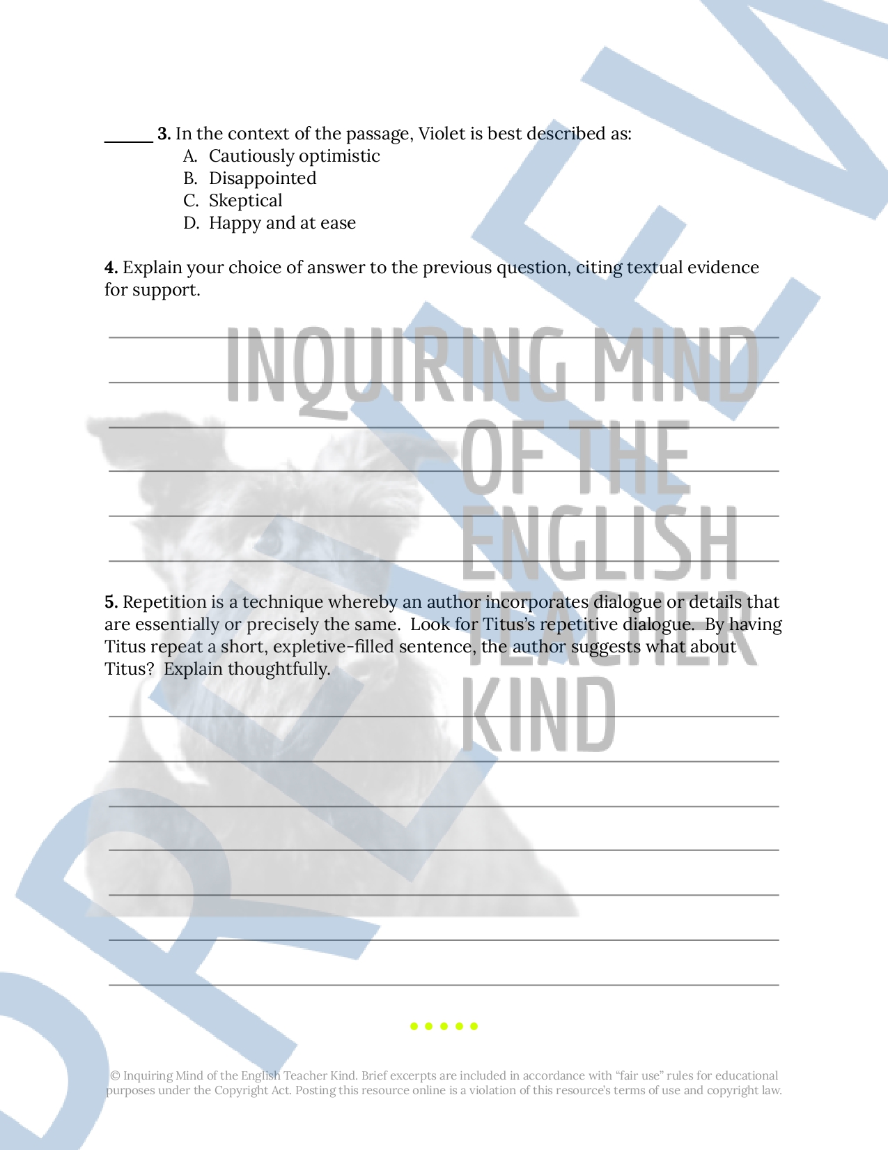 Feed by M.T. Anderson Chapters 17 through 29 Quiz and Close Reading ...