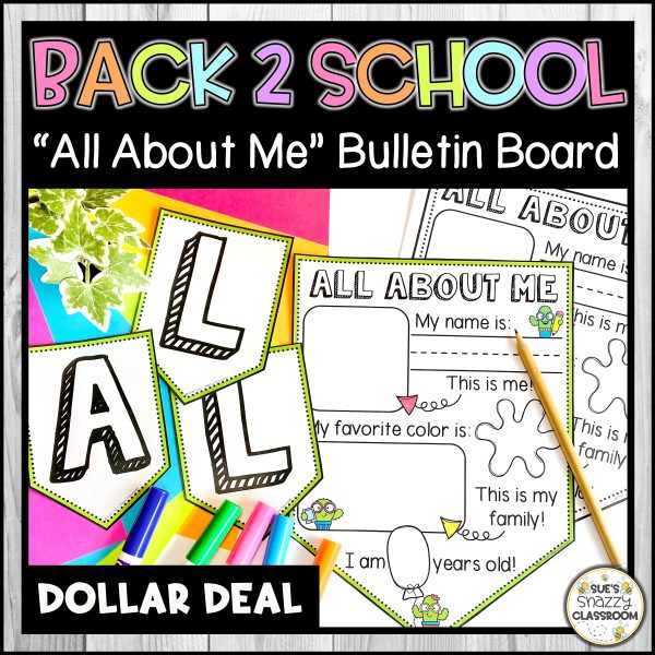 Back to School Bulletin Board | All About Me Pennant Activity | Made By ...