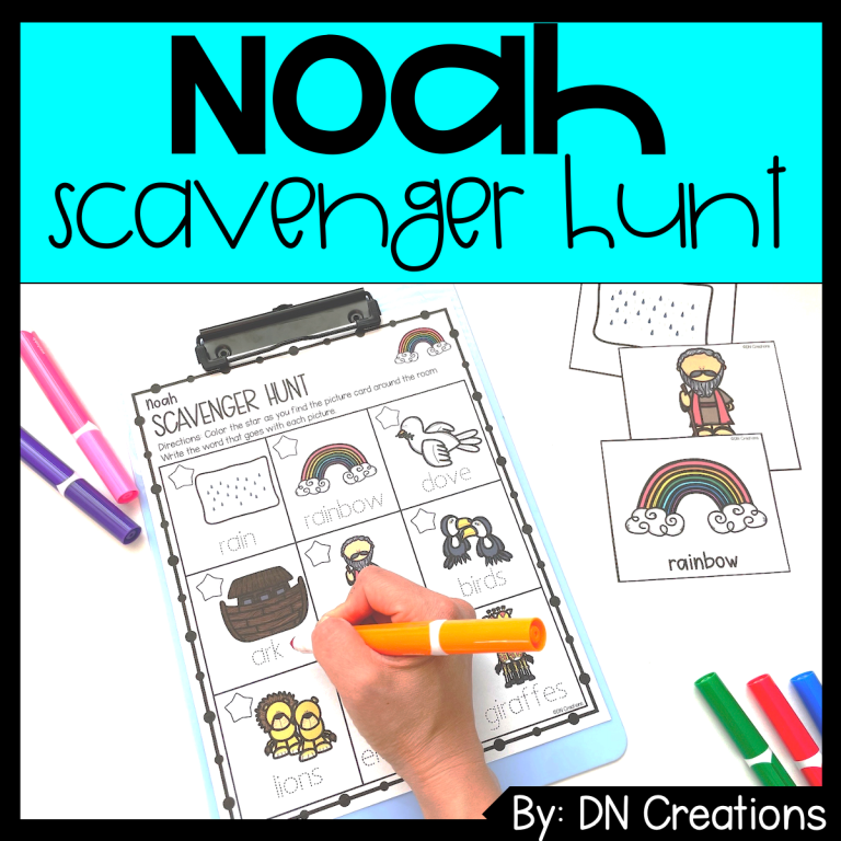 Noah Bible Scavenger Hunt for Noah's Ark Sunday School Bible Lesson ...