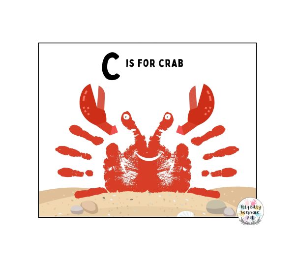 Letter C Handprint Art Craft Printable Template / C is for Crab ...
