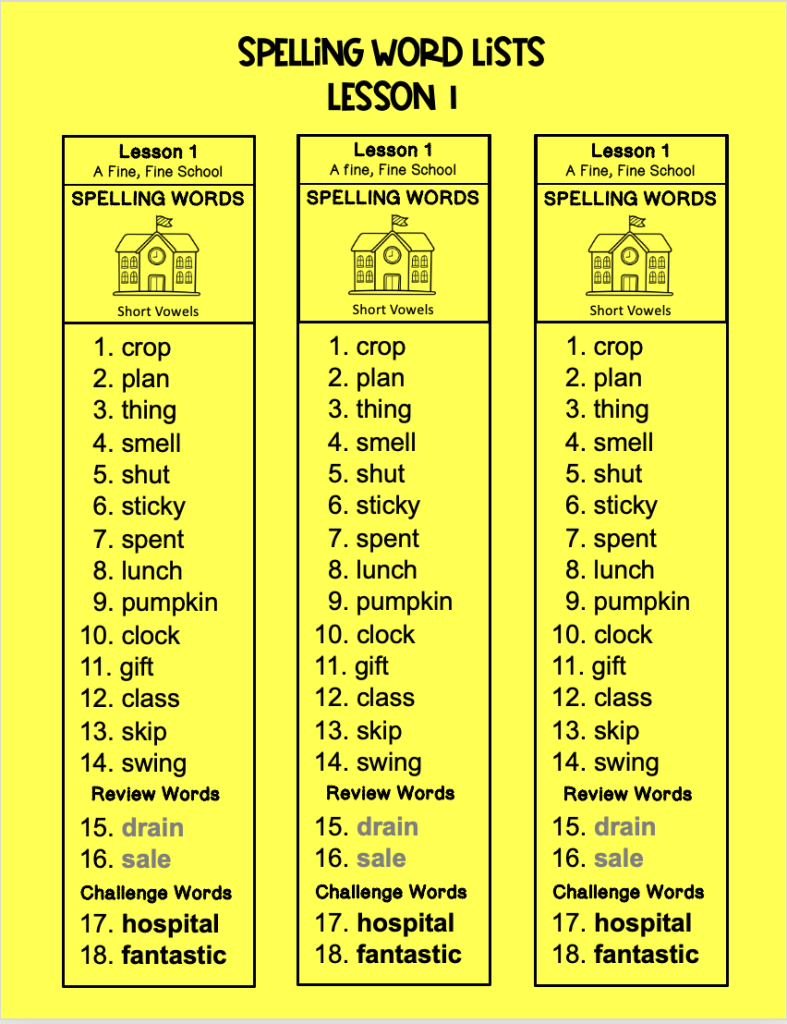 Weekly Spelling Word Lists for 3rd Grade Journeys Lessons 1-30 (Entire ...