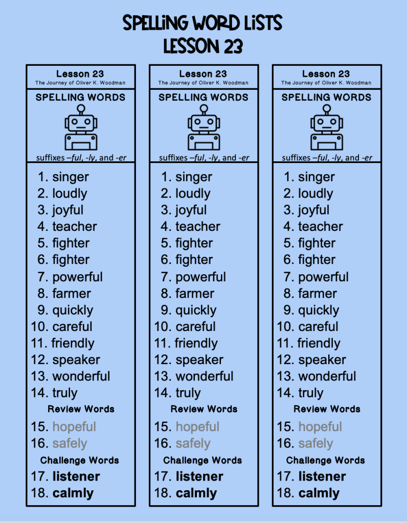 Weekly Spelling Word Lists for 3rd Grade Journeys Lessons 1-30 (Entire ...