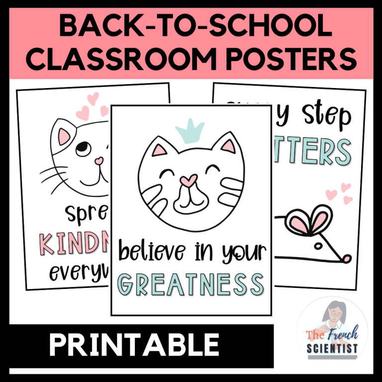 Cute Cats Theme Motivational Posters for Classroom Décor [Printable ...