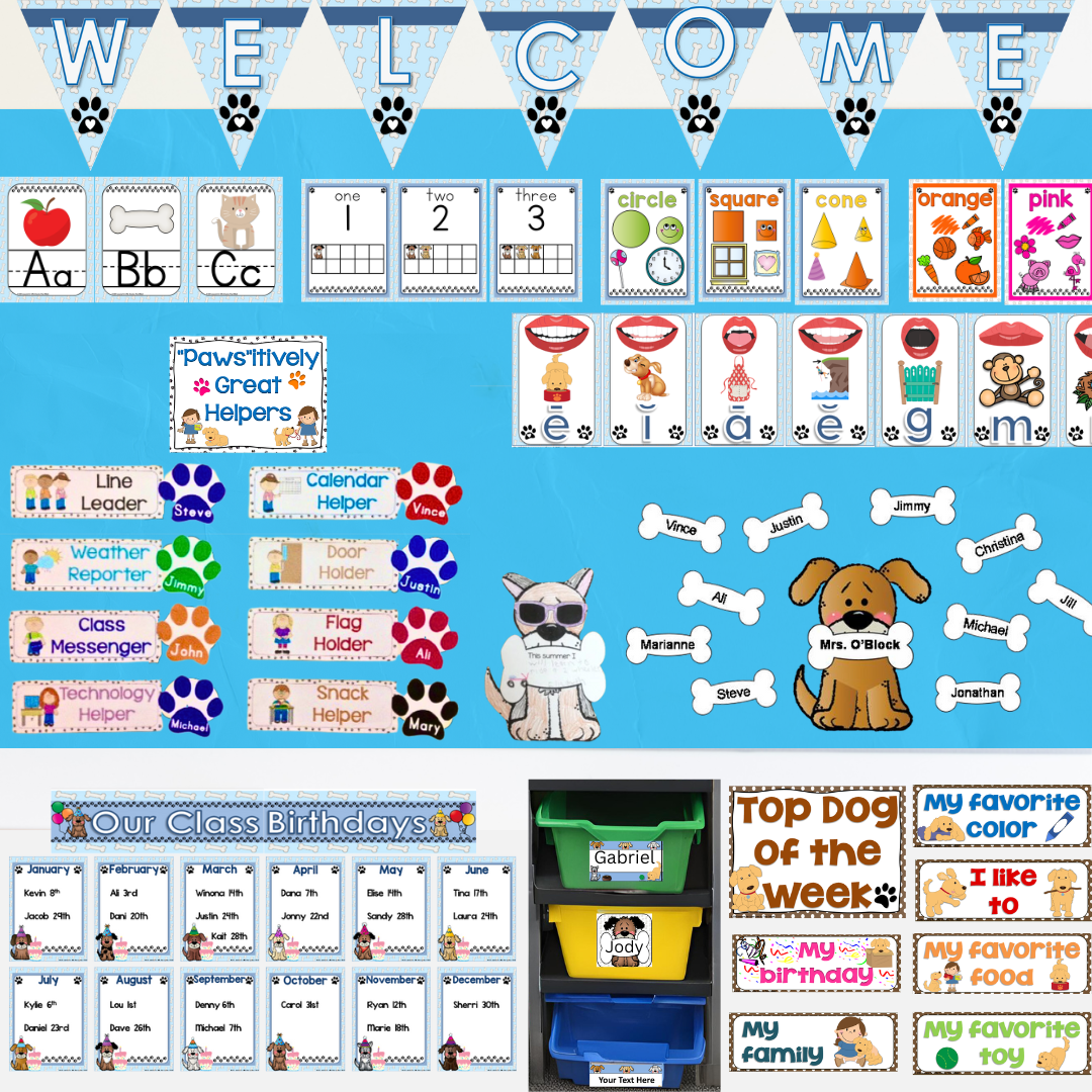Dog Classroom Decor Dog Theme Classroom Decorations Back to School ...