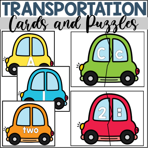 Transportation Alphabet and Number Cards and Puzzles | Made By Teachers