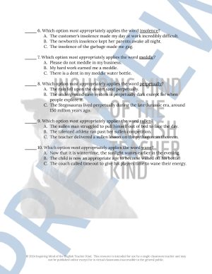 Shakespeare's The Taming of the Shrew Vocabulary Games for High School ...