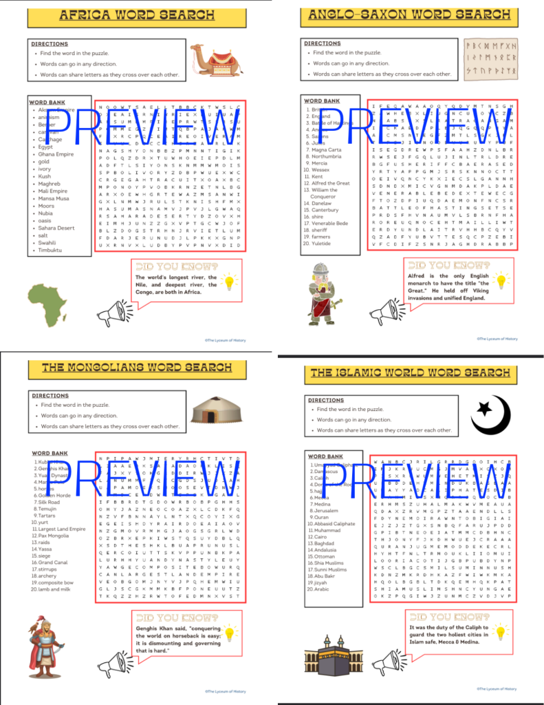 Middle Ages Word Search Bundle | Made By Teachers