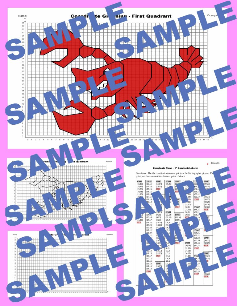 Summer Coordinate Plane Graphing Picture: Lobster | Made By Teachers