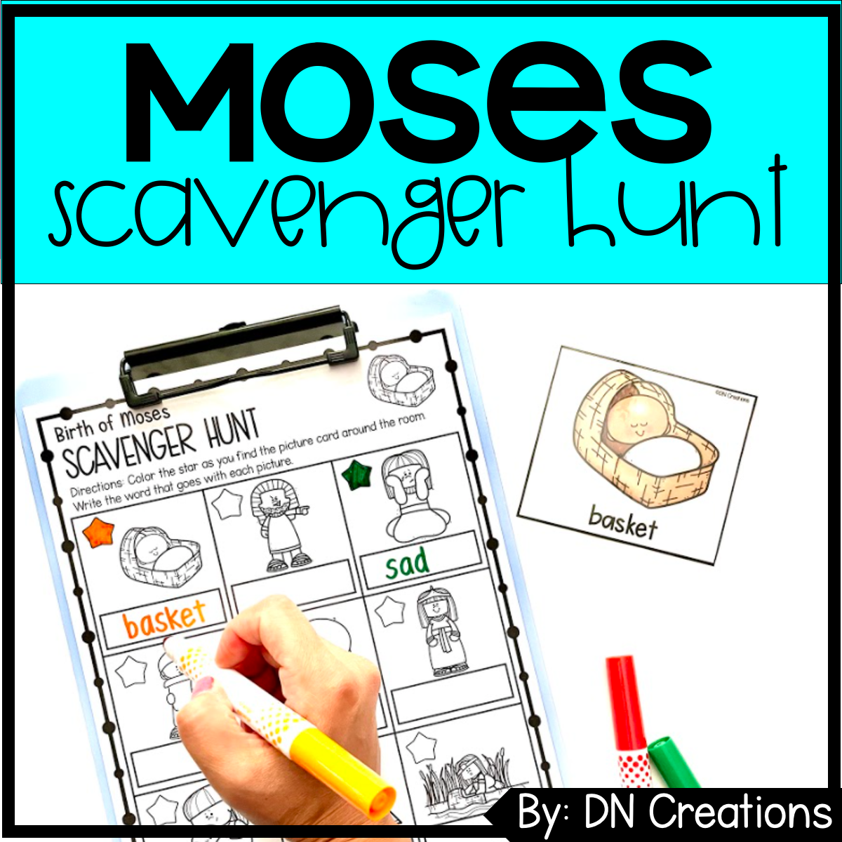 Moses Activity Bundle for Birth of Moses Sunday School Bible Lesson ...
