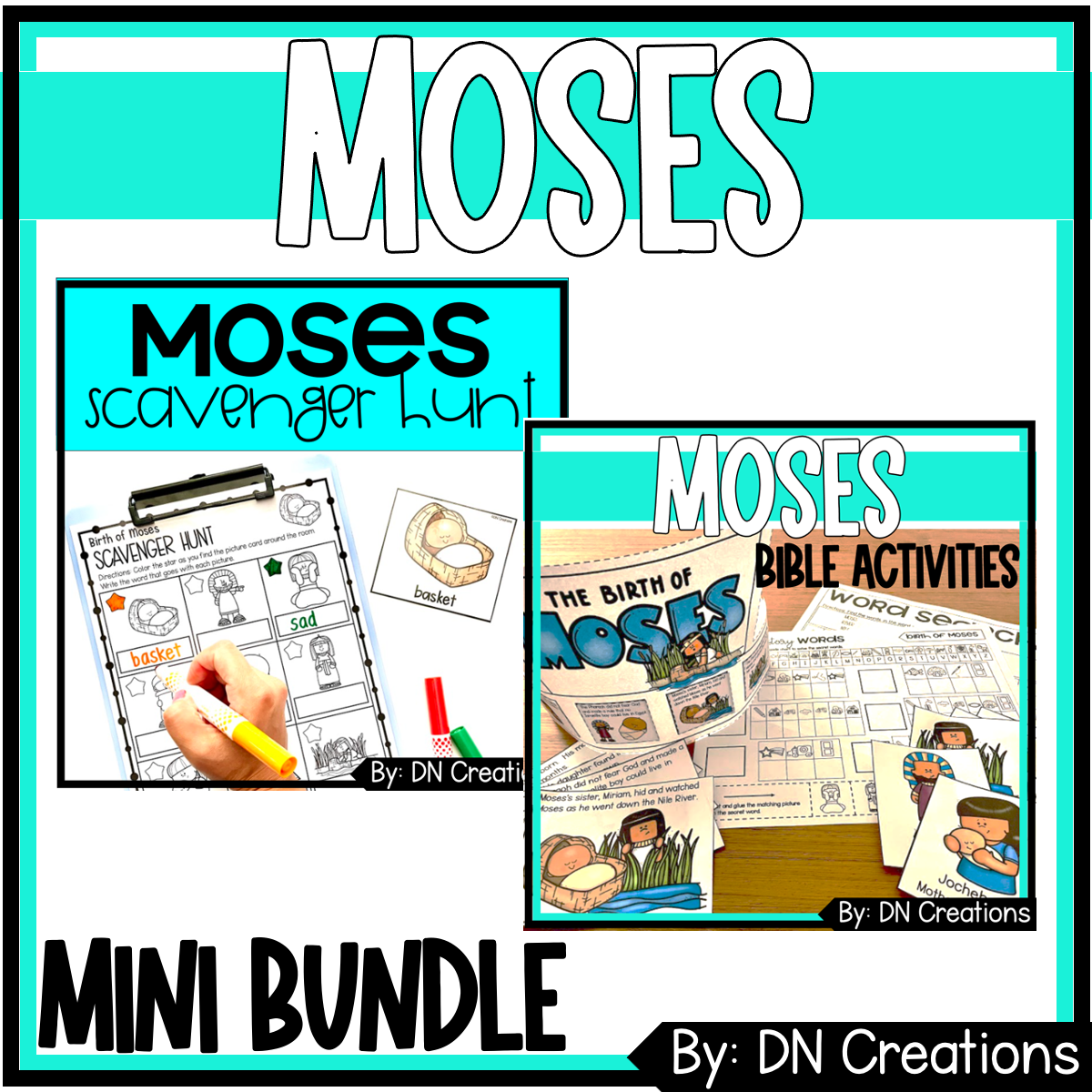 Moses Activity Bundle for Birth of Moses Sunday School Bible Lesson ...