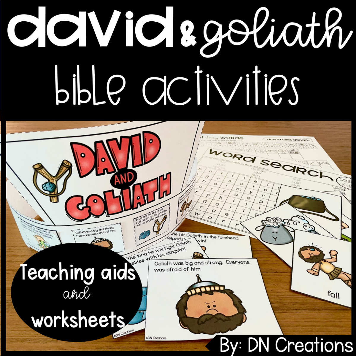 David and Goliath Activity Bundle for Young David Sunday School Bible Lesson | Made By Teachers