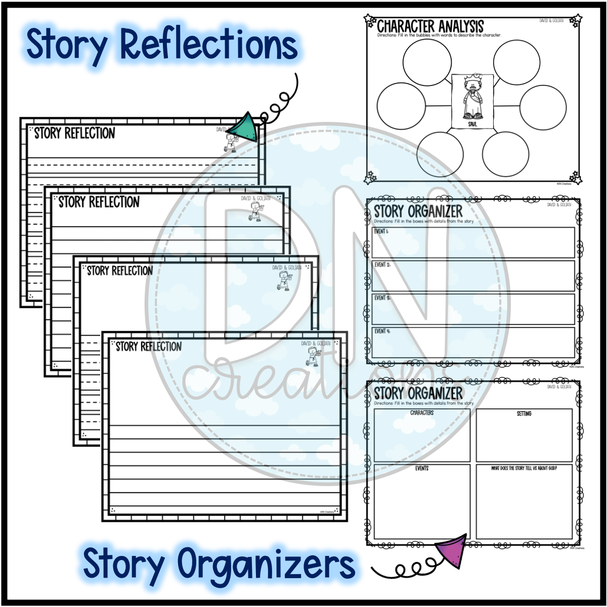 David and Goliath Activity Bundle for Young David Sunday School Bible Lesson | Made By Teachers