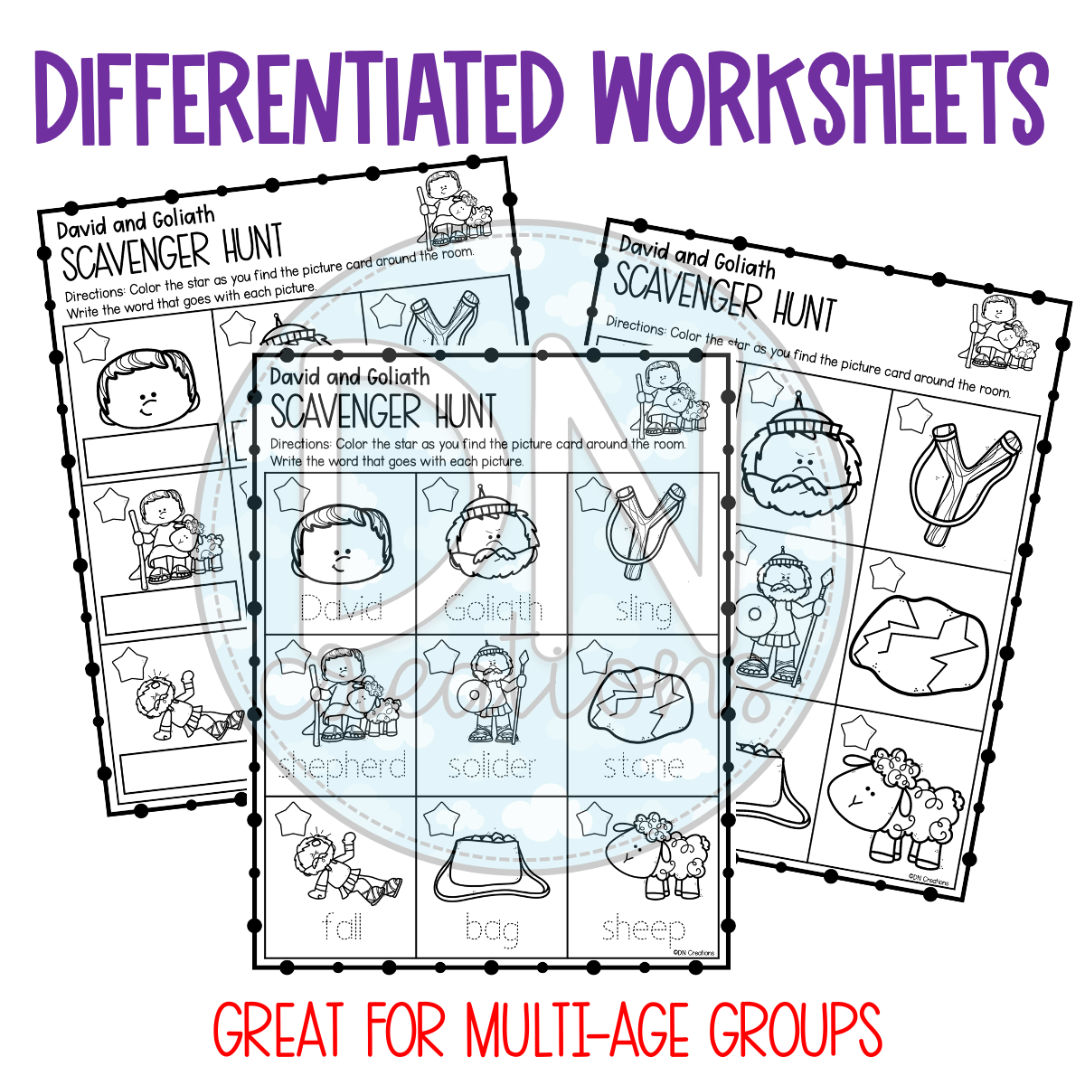 David and Goliath Activity Bundle for Young David Sunday School Bible Lesson | Made By Teachers