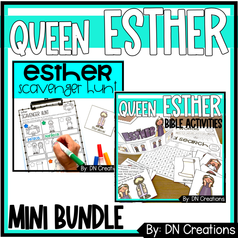Queen Esther Activity Bundle for Esther Sunday School Bible Lesson ...