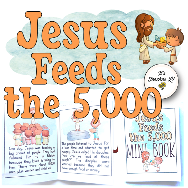 Jesus Feeds the 5,000 Bible Story Foldable Mini Book Grade 1 2 3 ELA ...