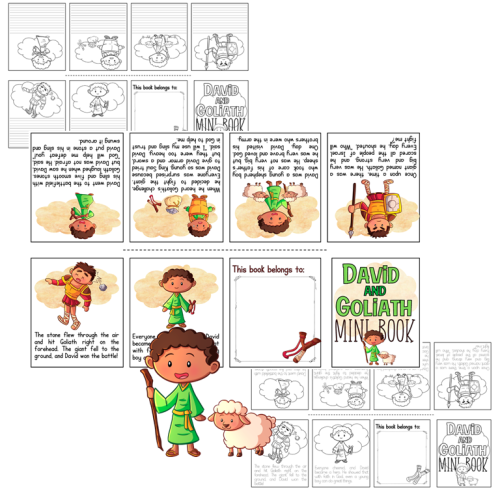 David and Goliath Bible Story Foldable Mini Book Grade 1 2 3 ELA ...