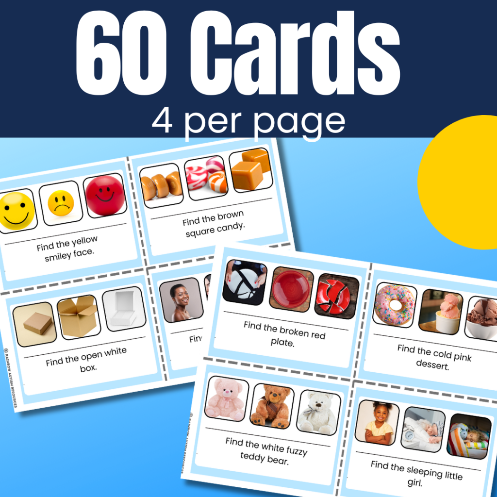 Select Single Items with 2 Specified Characteristics Cards Aligned with ...